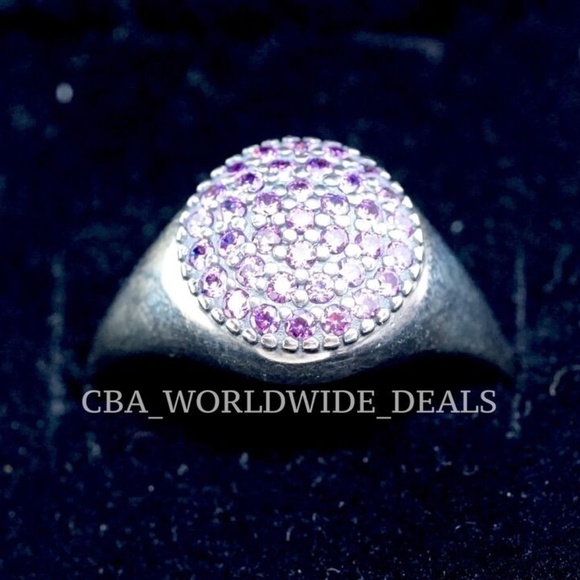 Pandora | Jewelry | Pandora Sterling Silver Large Fancy Purple Pave ...